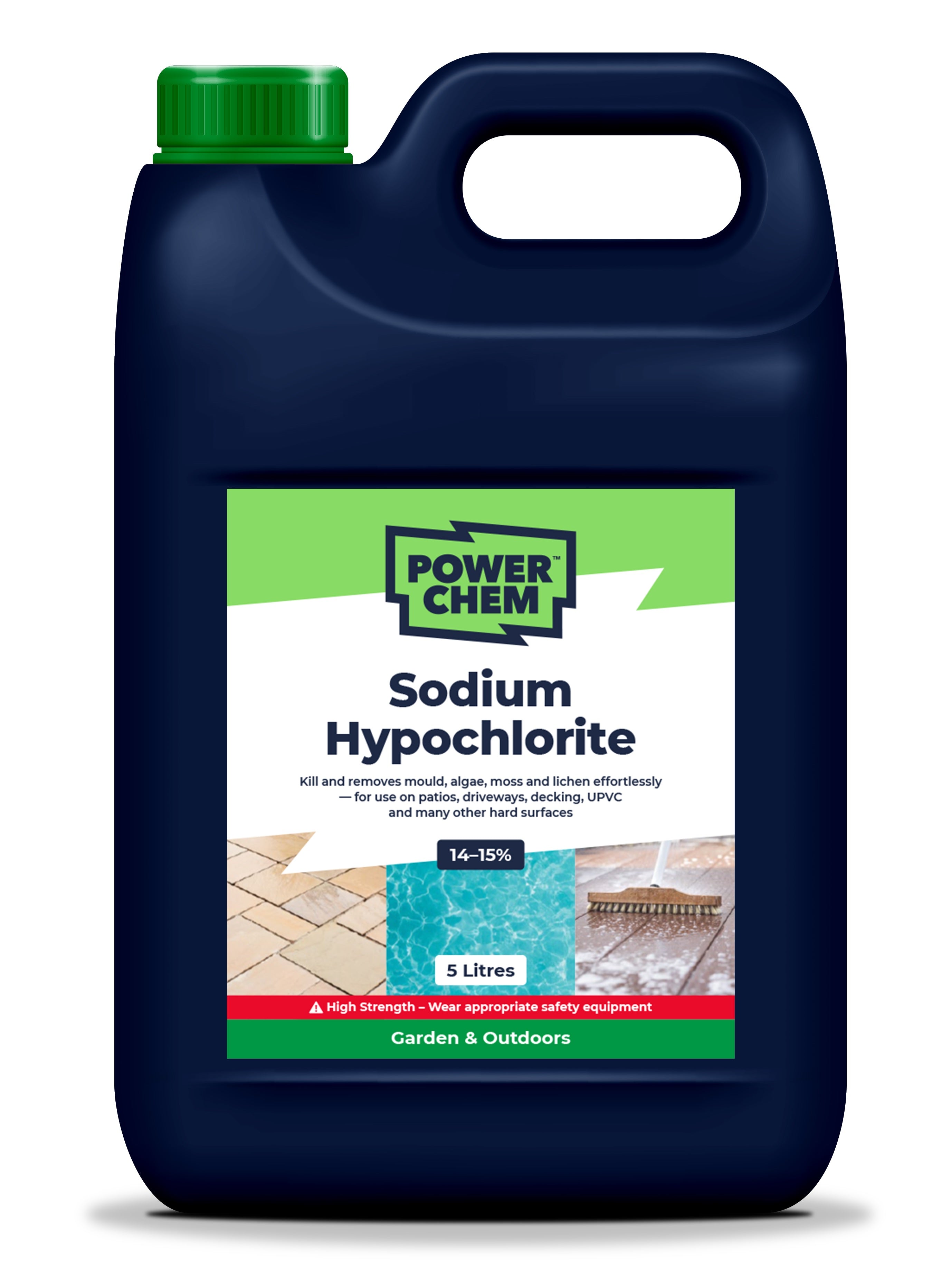 PowerChem Sodium Hypochlorite 14-15% HIGH Strength Patio Block Paving